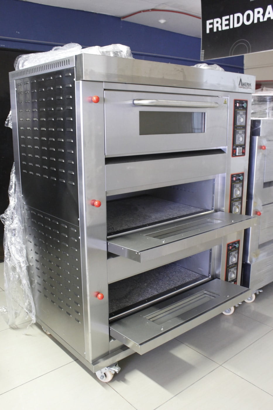 STOV-36 Horno a gas con piedra de mármol de 3 niveles